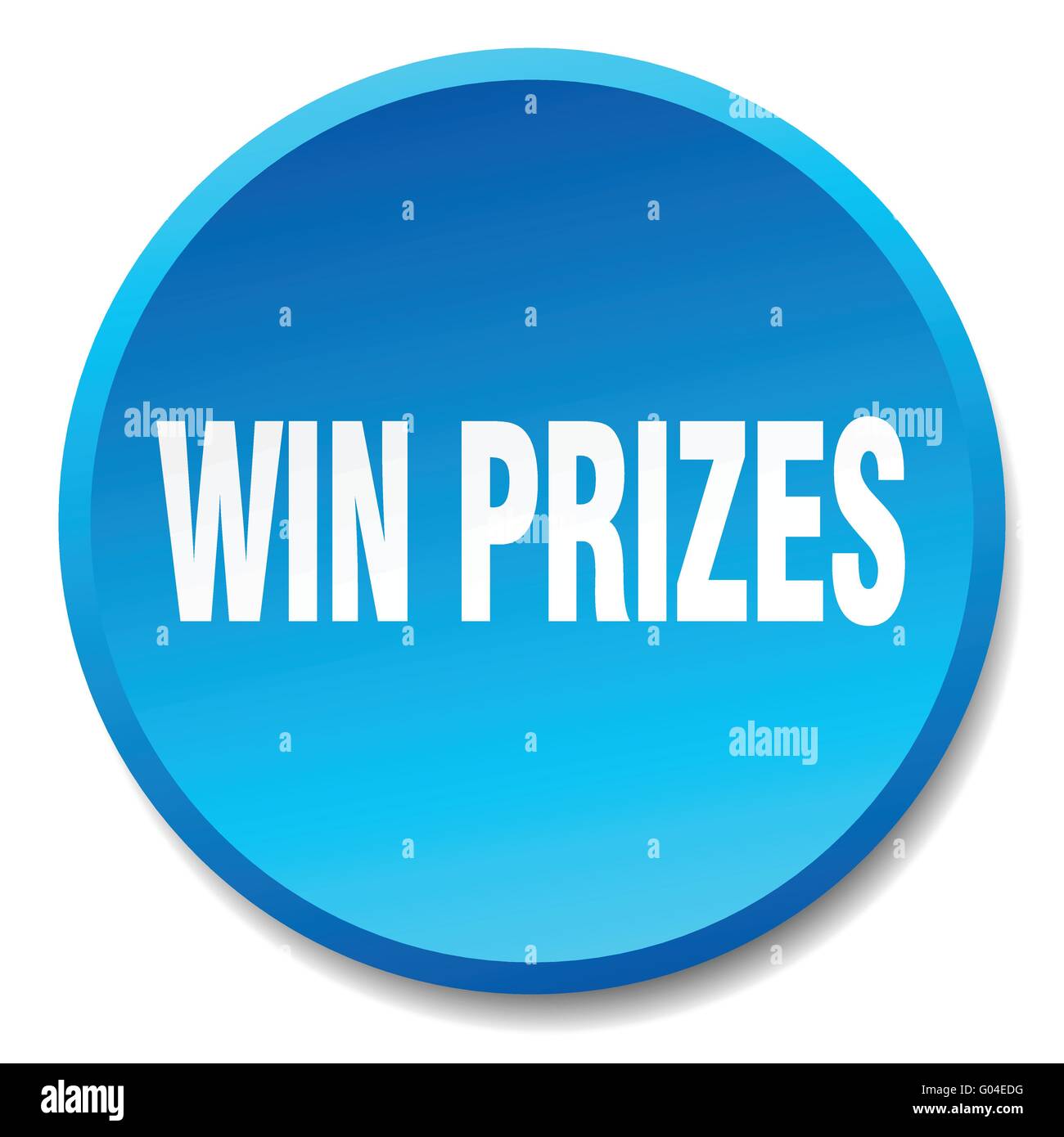 win prizes blue round flat isolated push button Stock Vector Image ...