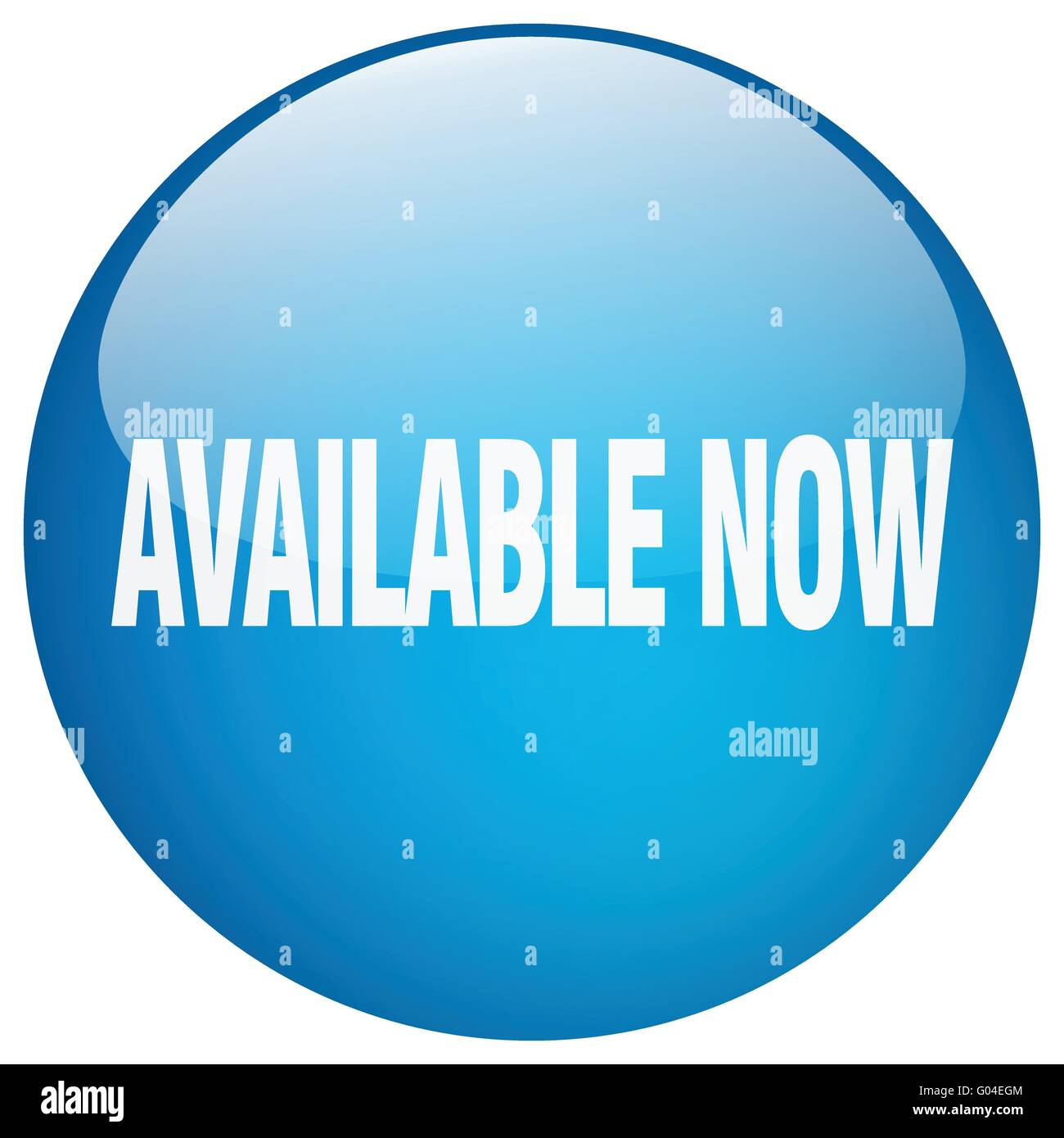 available now blue round gel isolated push button Stock Vector Image ...