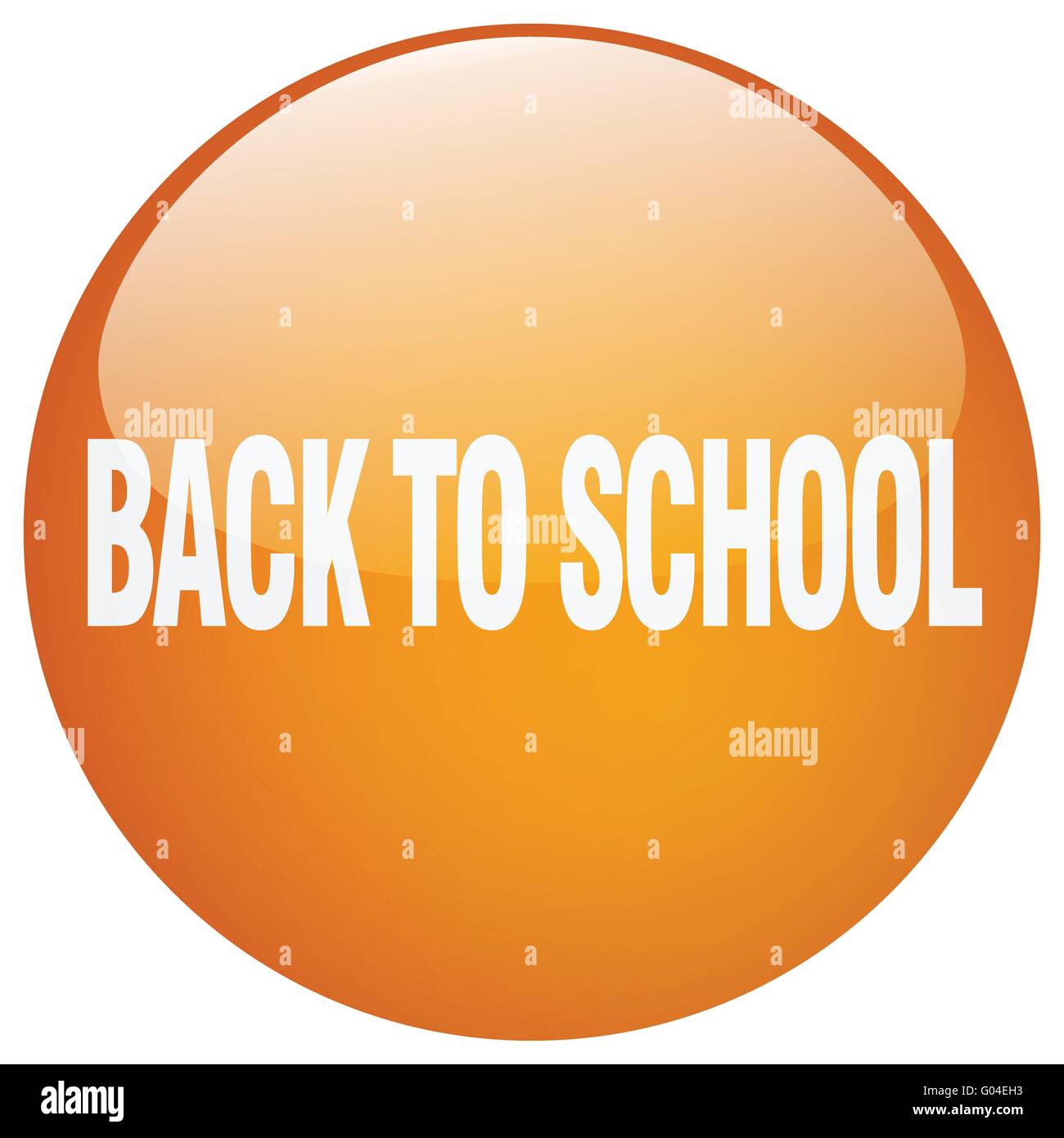 back to school orange round gel isolated push button Stock Vector Image ...