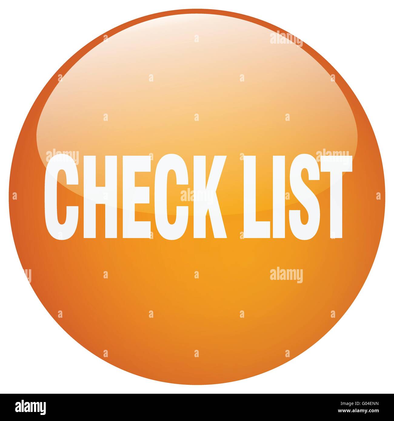check list orange round gel isolated push button Stock Vector Image ...