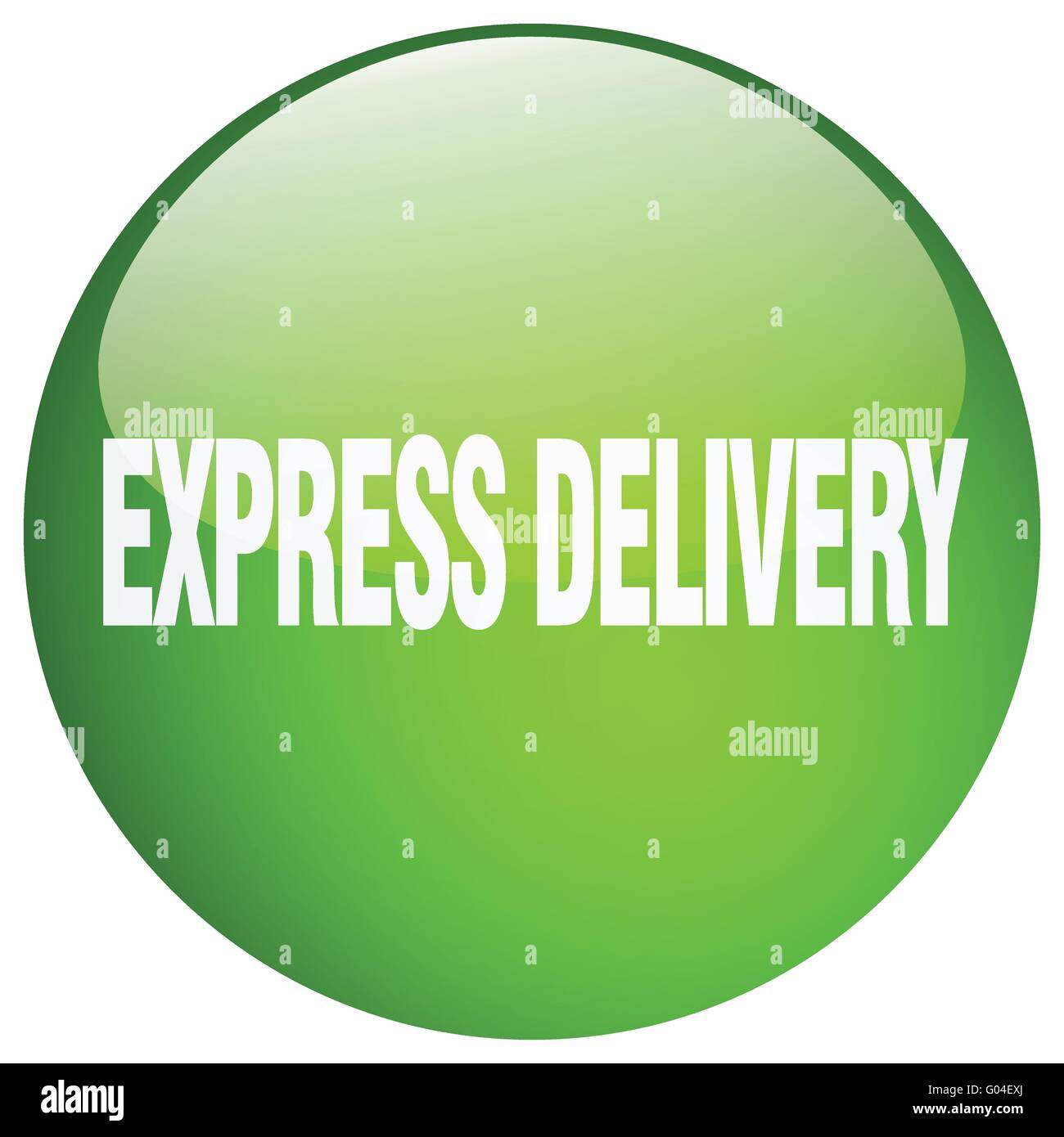 express delivery green round gel isolated push button Stock Vector ...