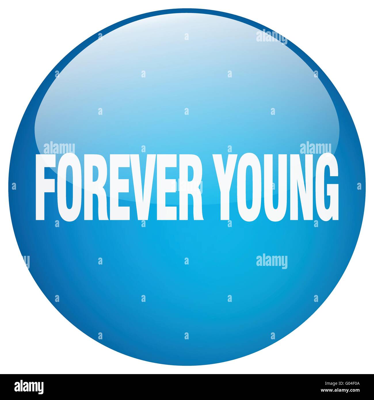 forever young blue round gel isolated push button Stock Vector Image ...