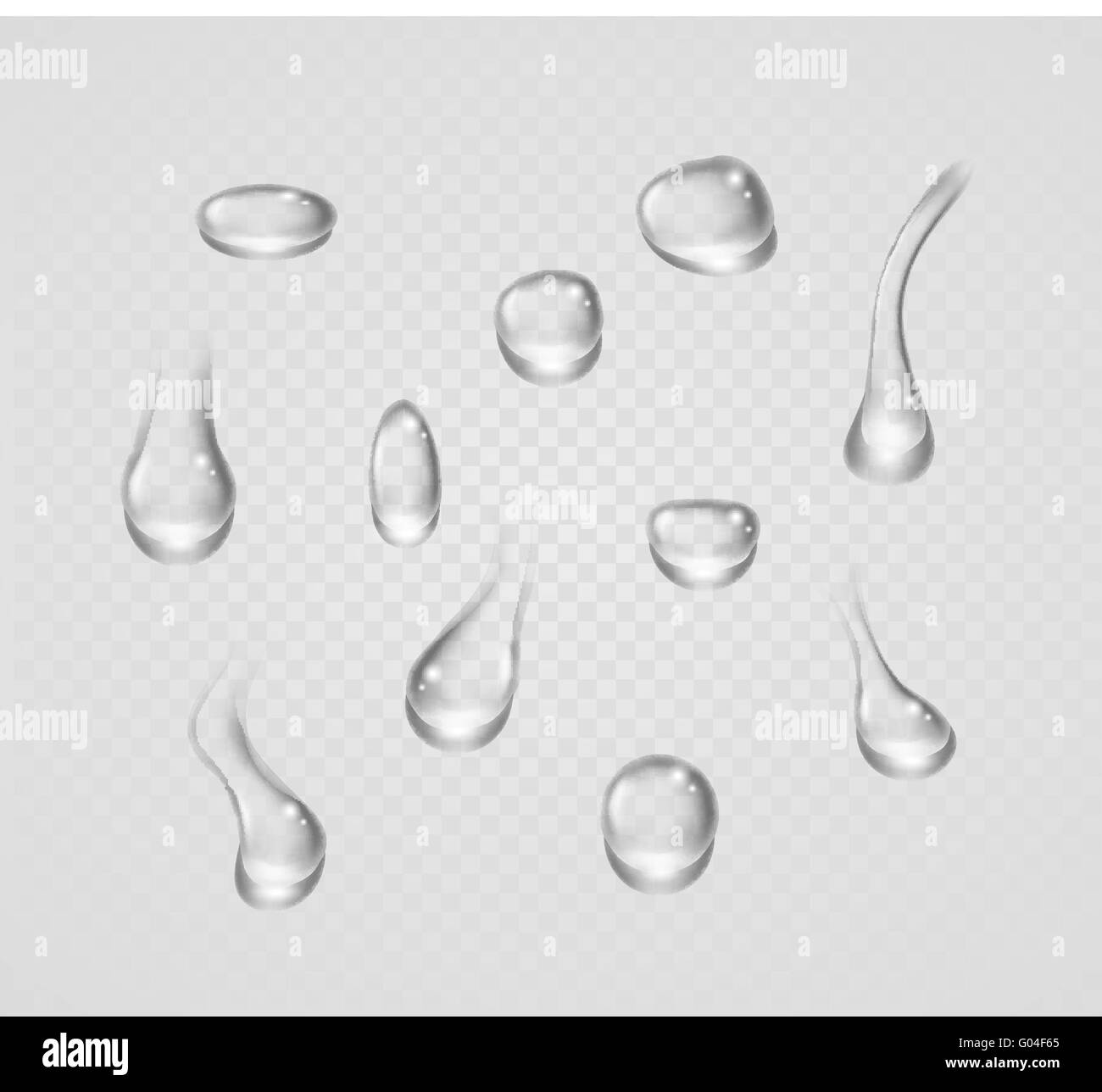 Pure clear water drops realistic set isolated vector illustration Stock ...