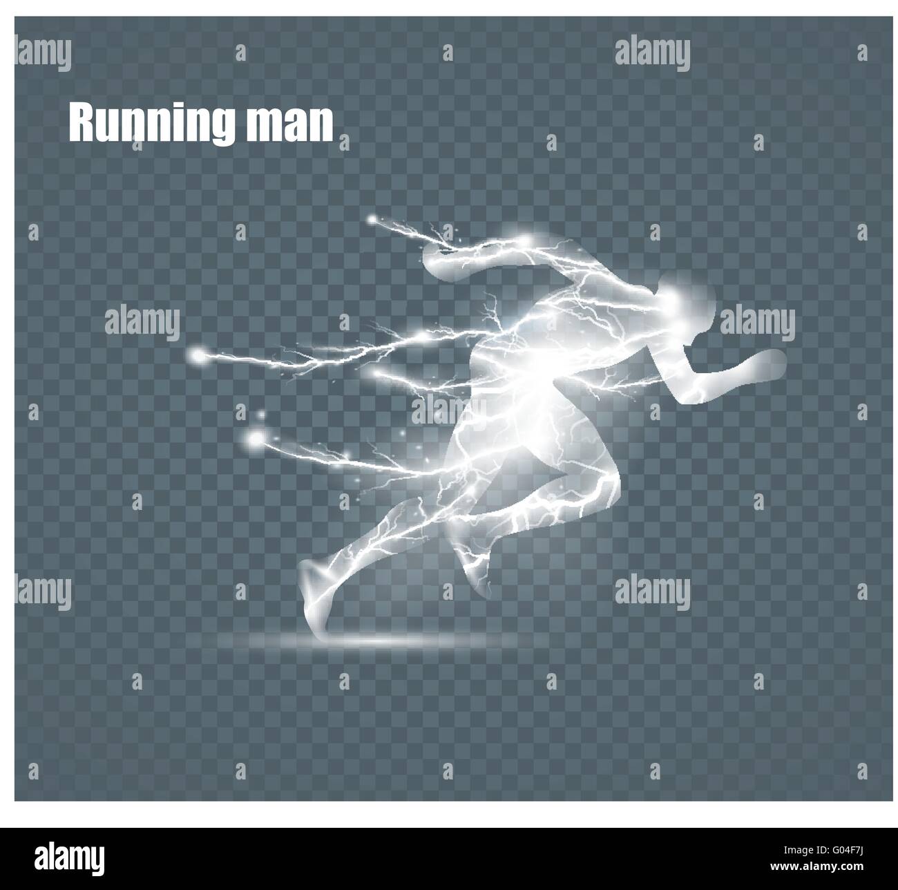 Running Man, flying lightning, vector illustration Stock Vector Image ...