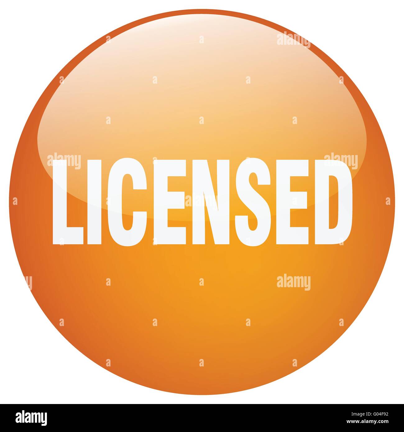licensed orange round gel isolated push button Stock Vector Image & Art - Alamy