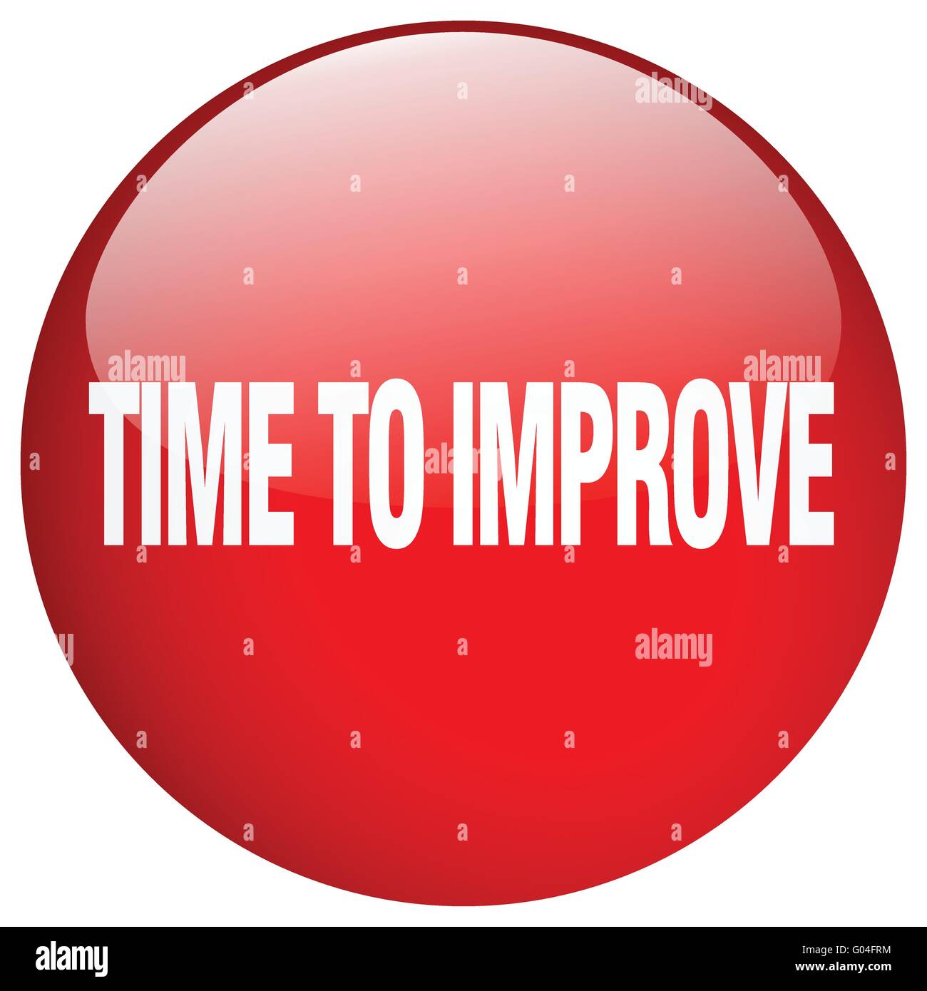 time to improve red round gel isolated push button Stock Vector Image ...