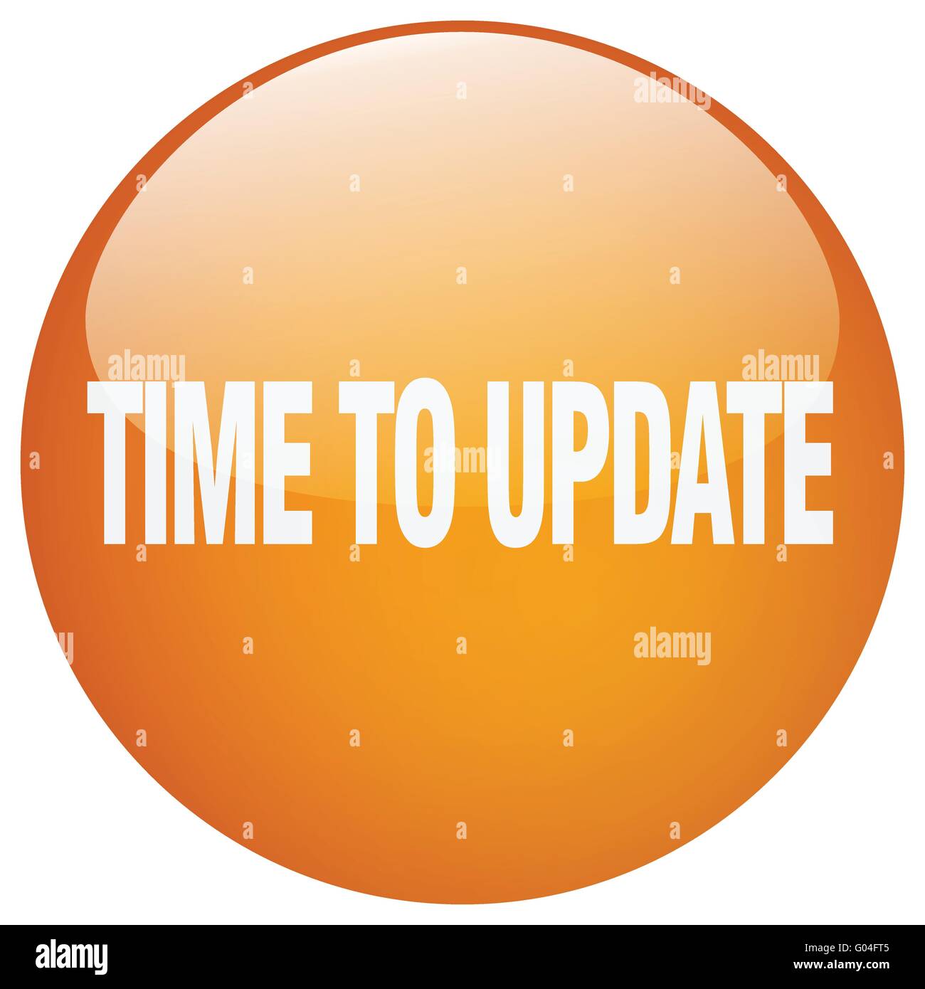 time to update orange round gel isolated push button Stock Vector Image ...