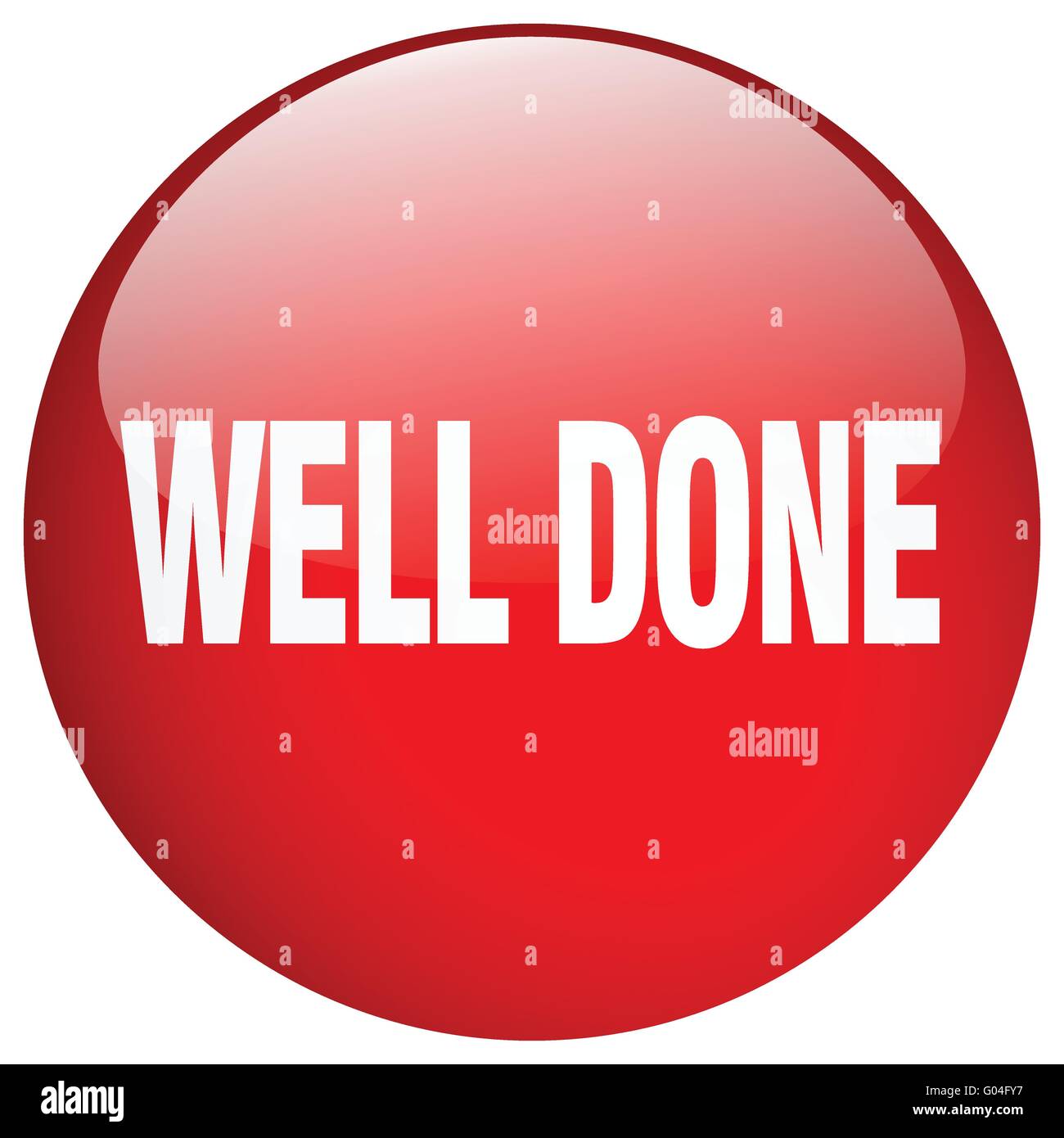 well done red round gel isolated push button Stock Vector Image & Art ...