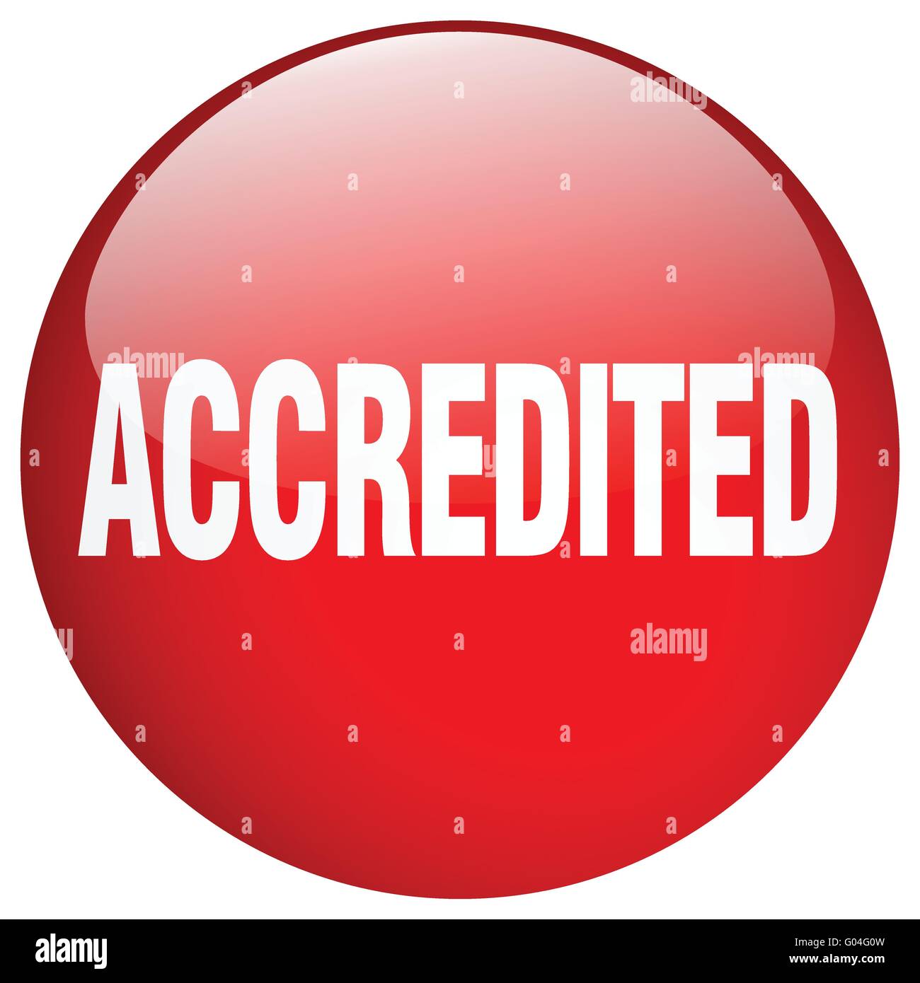 accredited red round gel isolated push button Stock Vector Image & Art - Alamy