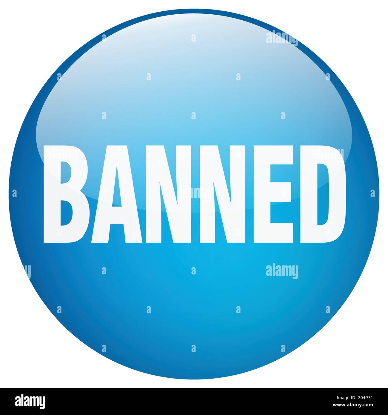 banned blue round gel isolated push button Stock Vector Image & Art - Alamy