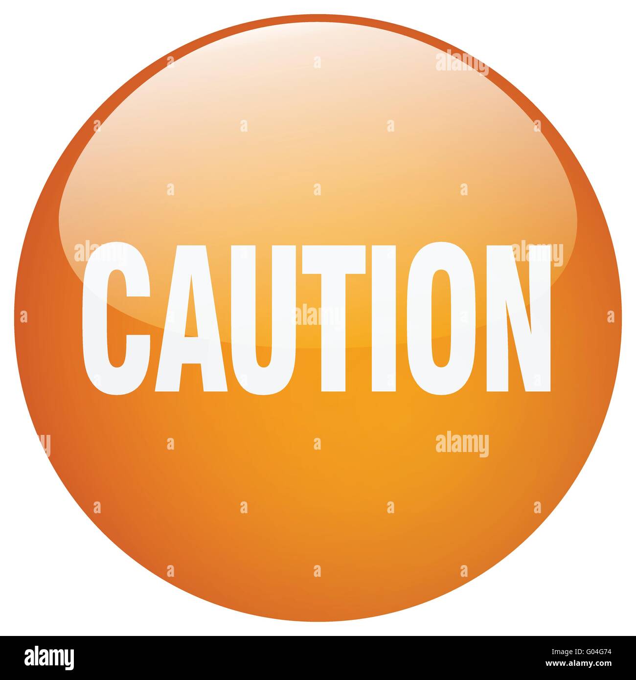 caution orange round gel isolated push button Stock Vector Image & Art ...