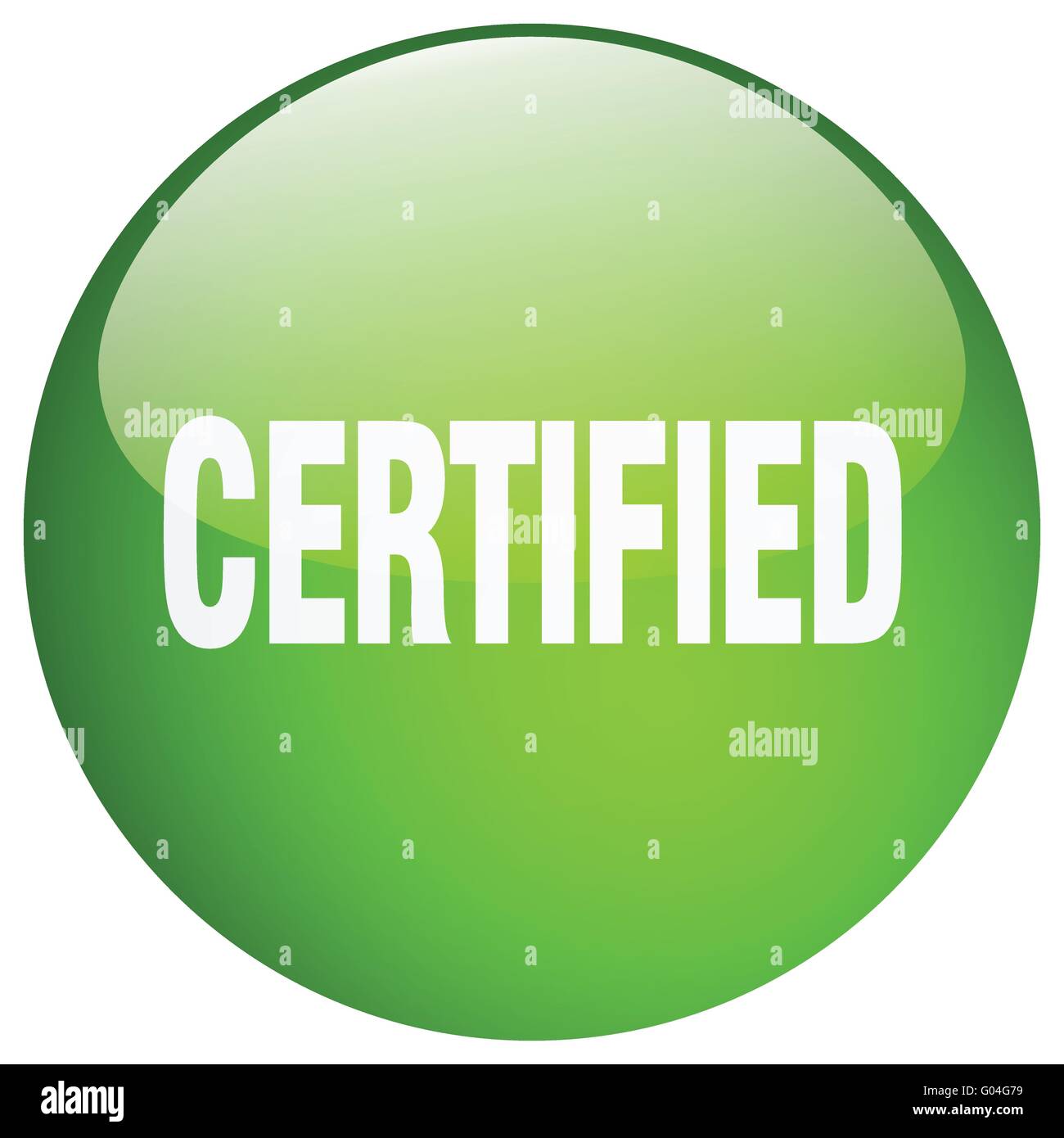 certified green round gel isolated push button Stock Vector Image & Art ...