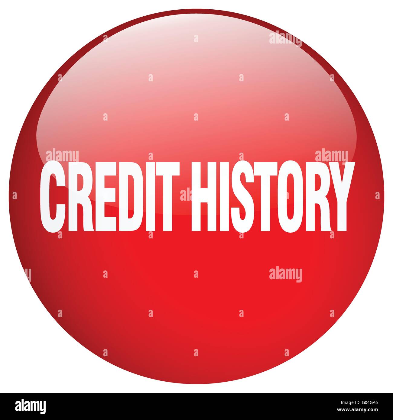 credit history red round gel isolated push button Stock Vector Image ...
