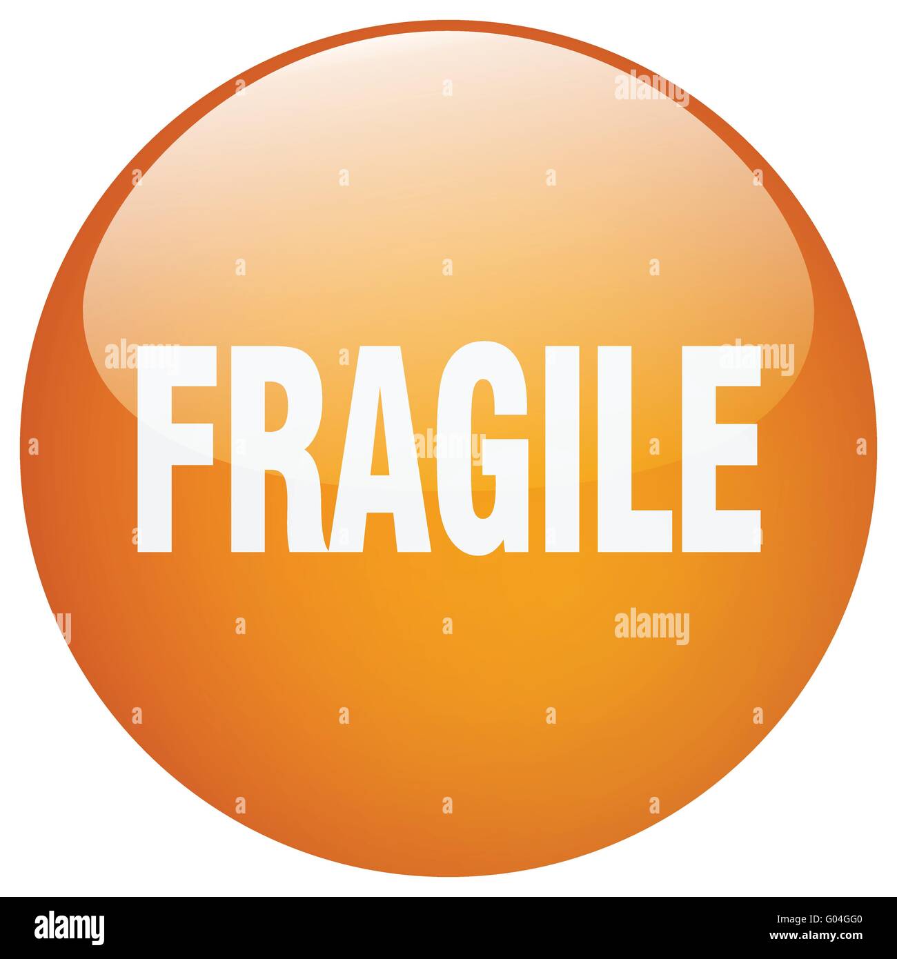 fragile orange round gel isolated push button Stock Vector Image & Art - Alamy