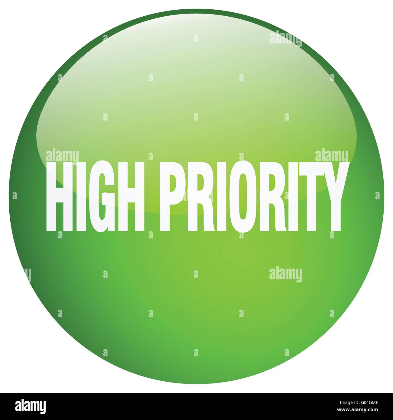high priority green round gel isolated push button Stock Vector Image ...