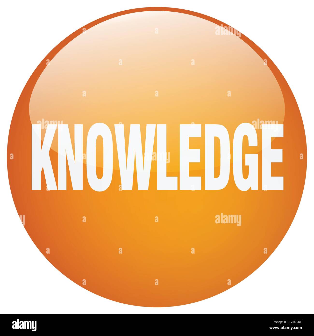 knowledge orange round gel isolated push button Stock Vector Image ...