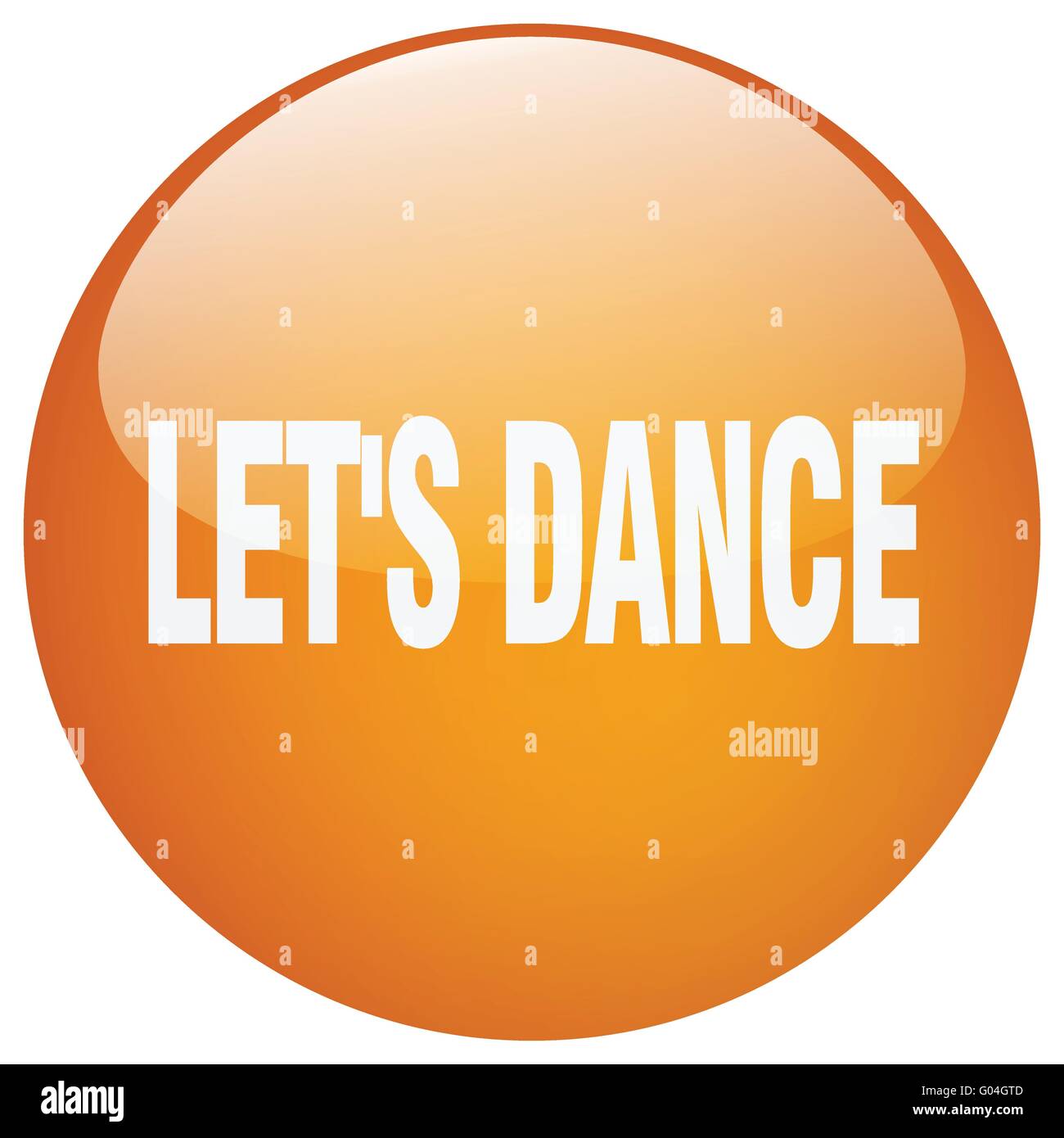 let's dance orange round gel isolated push button Stock Vector Image ...