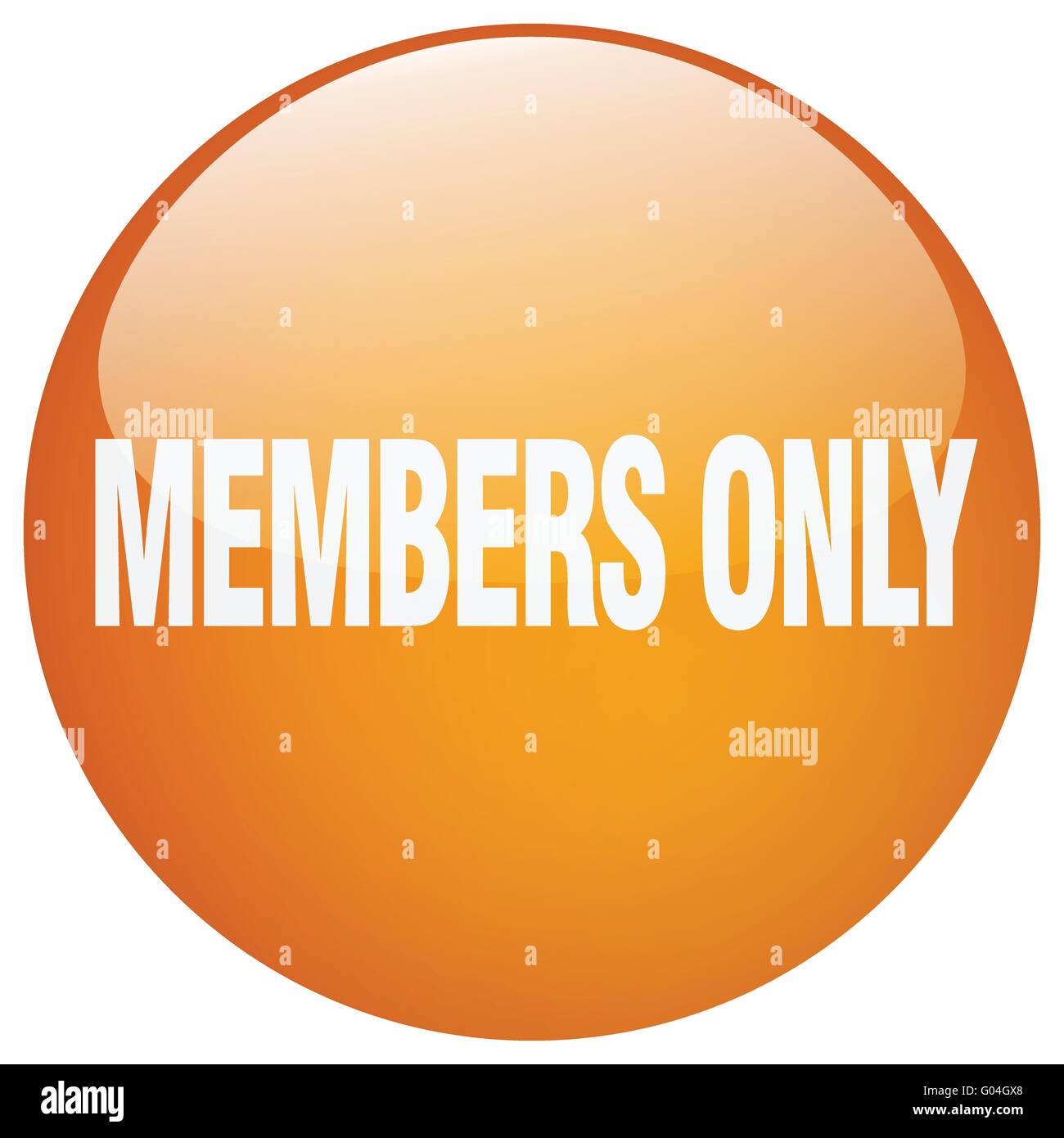 members only orange round gel isolated push button Stock Vector Image ...