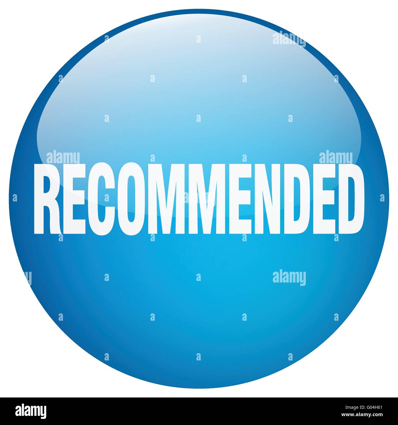 recommended blue round gel isolated push button Stock Vector Image ...
