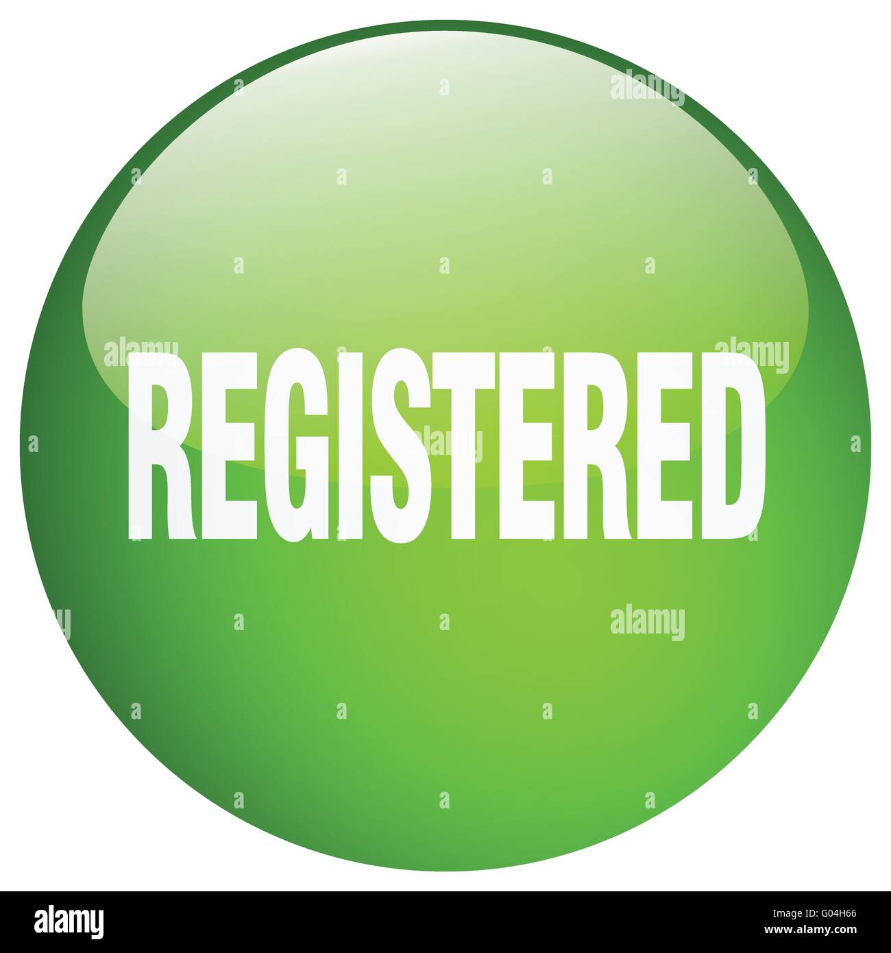 registered green round gel isolated push button Stock Vector Image ...
