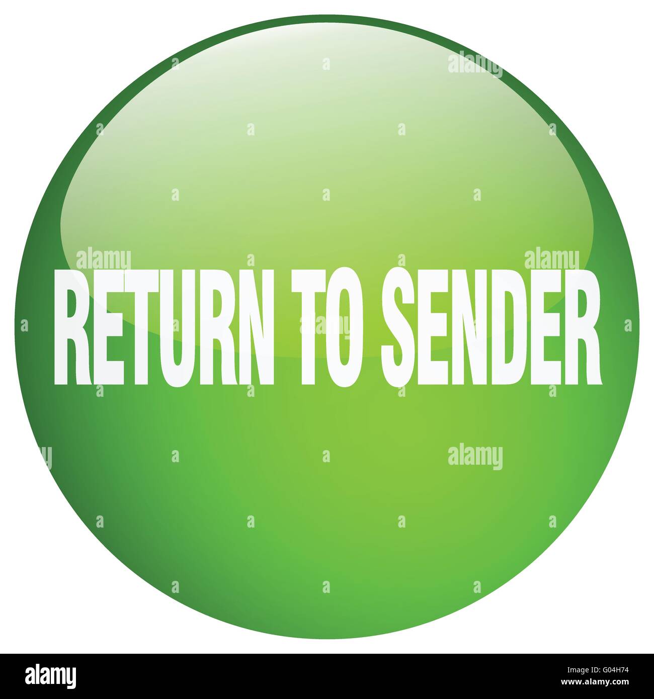 return to sender green round gel isolated push button Stock Vector ...