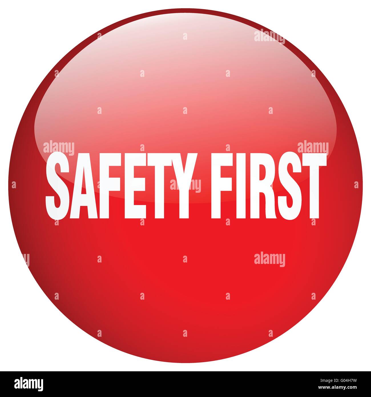 safety first red round gel isolated push button Stock Vector Image ...