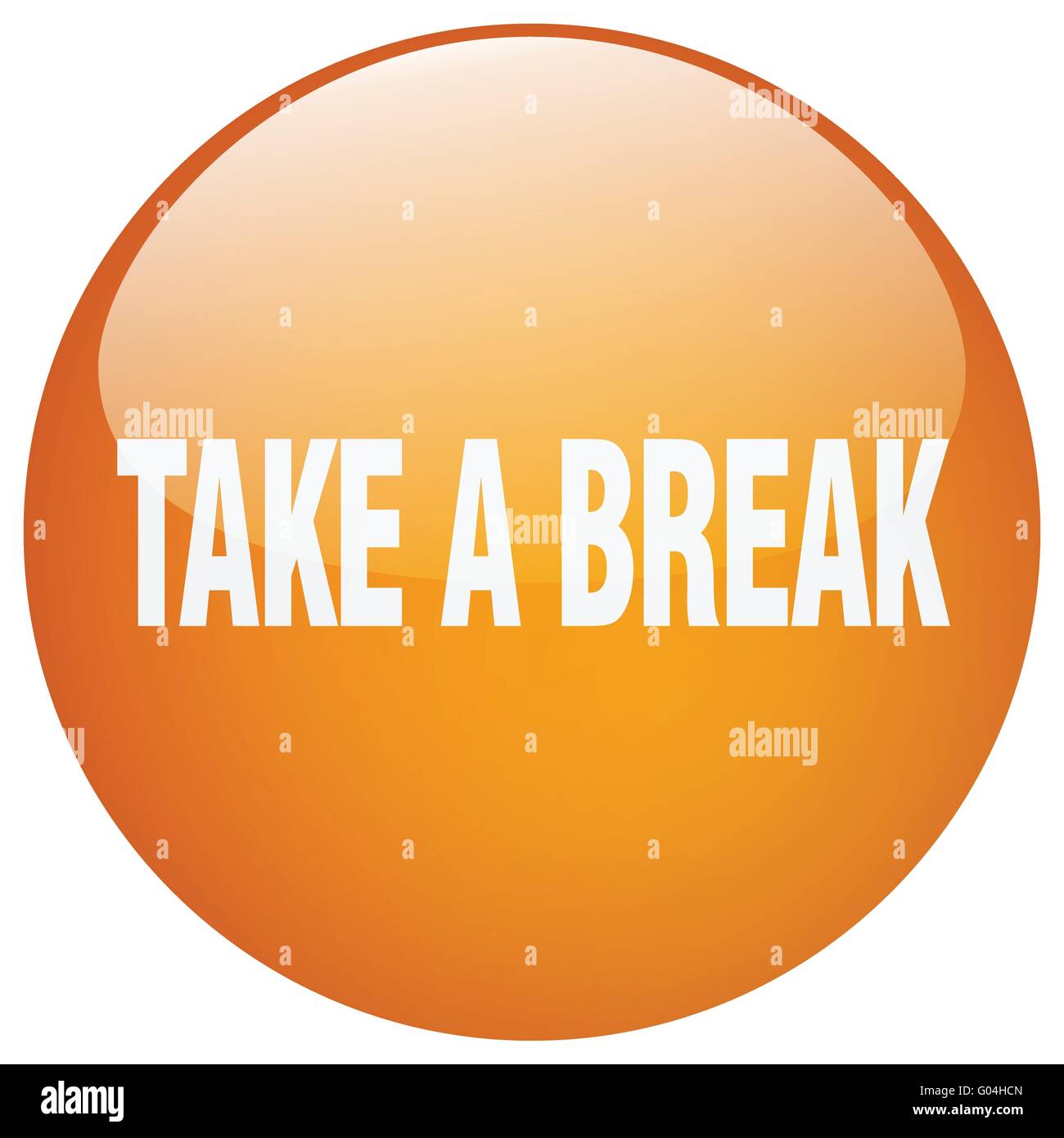 take a break orange round gel isolated push button Stock Vector Image ...