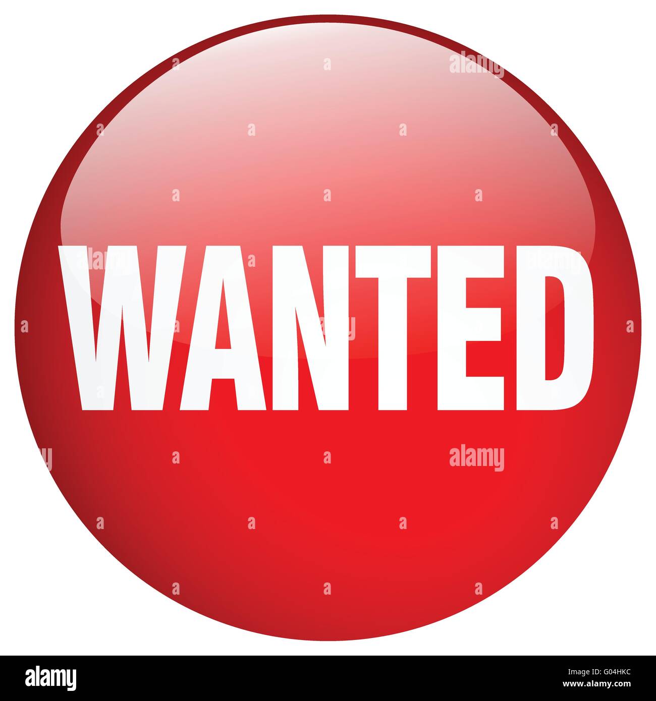 wanted red round gel isolated push button Stock Vector Image & Art - Alamy