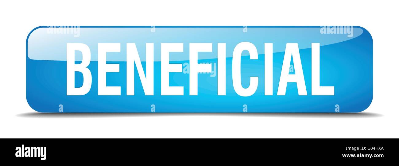 beneficial blue square 3d realistic isolated web button Stock Vector ...