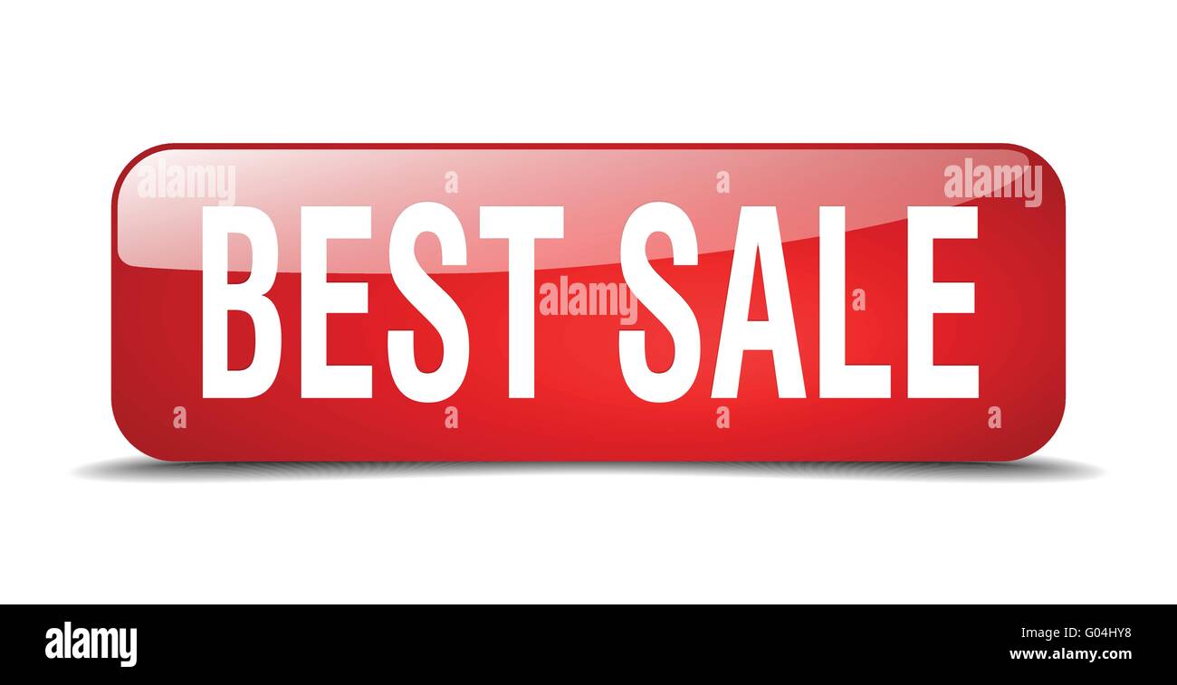 best sale red square 3d realistic isolated web button Stock Vector ...