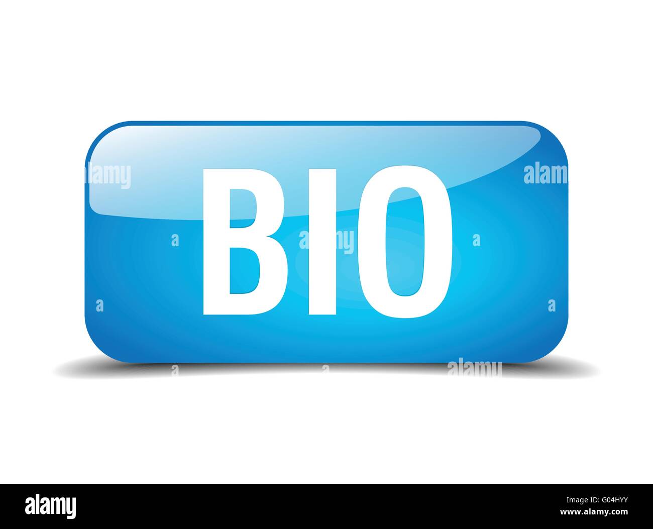 bio blue square 3d realistic isolated web button Stock Vector Image ...