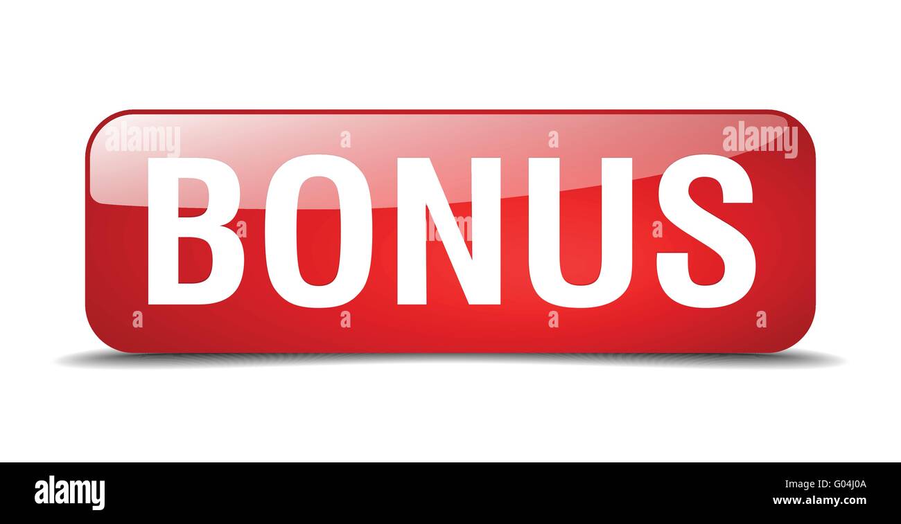 bonus red square 3d realistic isolated web button Stock Vector Image ...