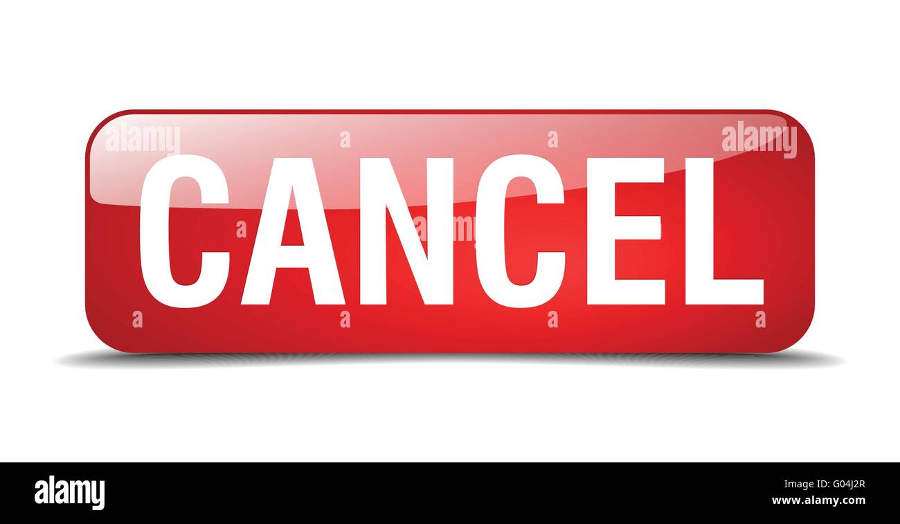 cancel red square 3d realistic isolated web button Stock Vector Image ...