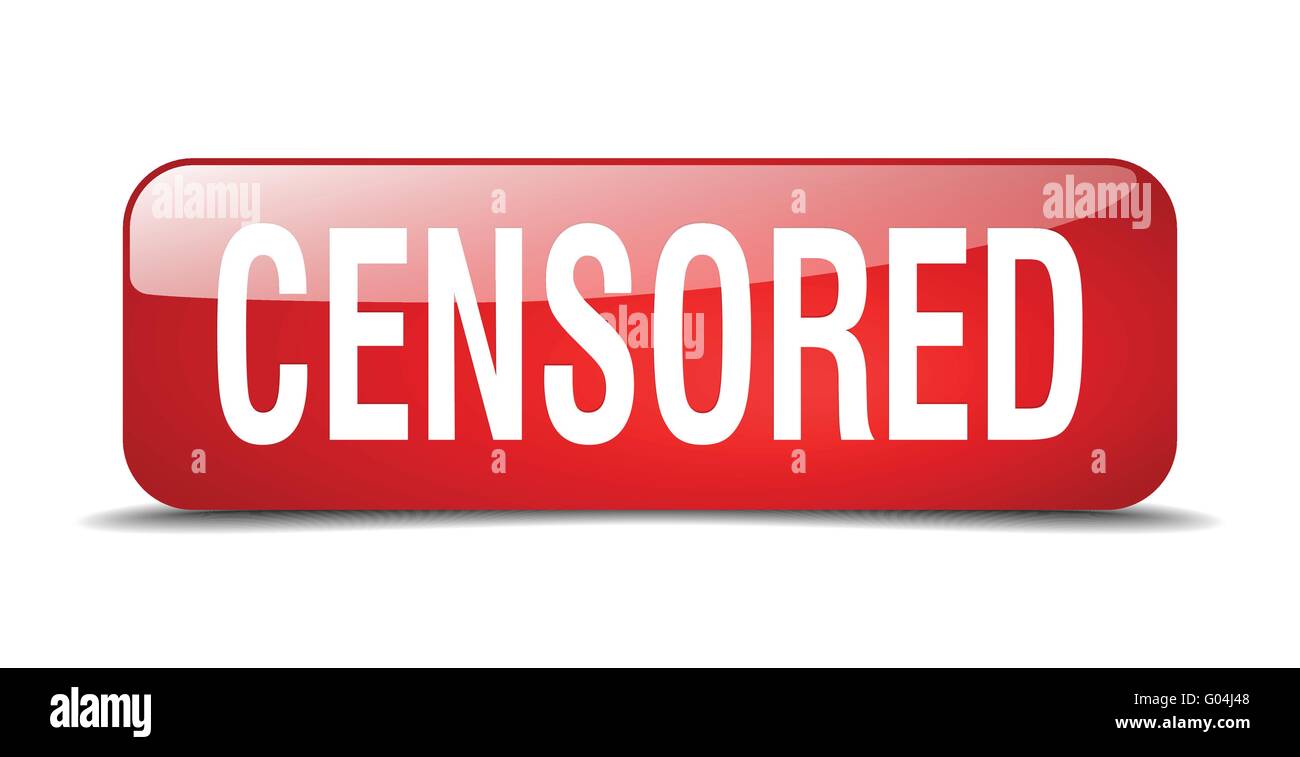censored red square 3d realistic isolated web button Stock Vector Image ...