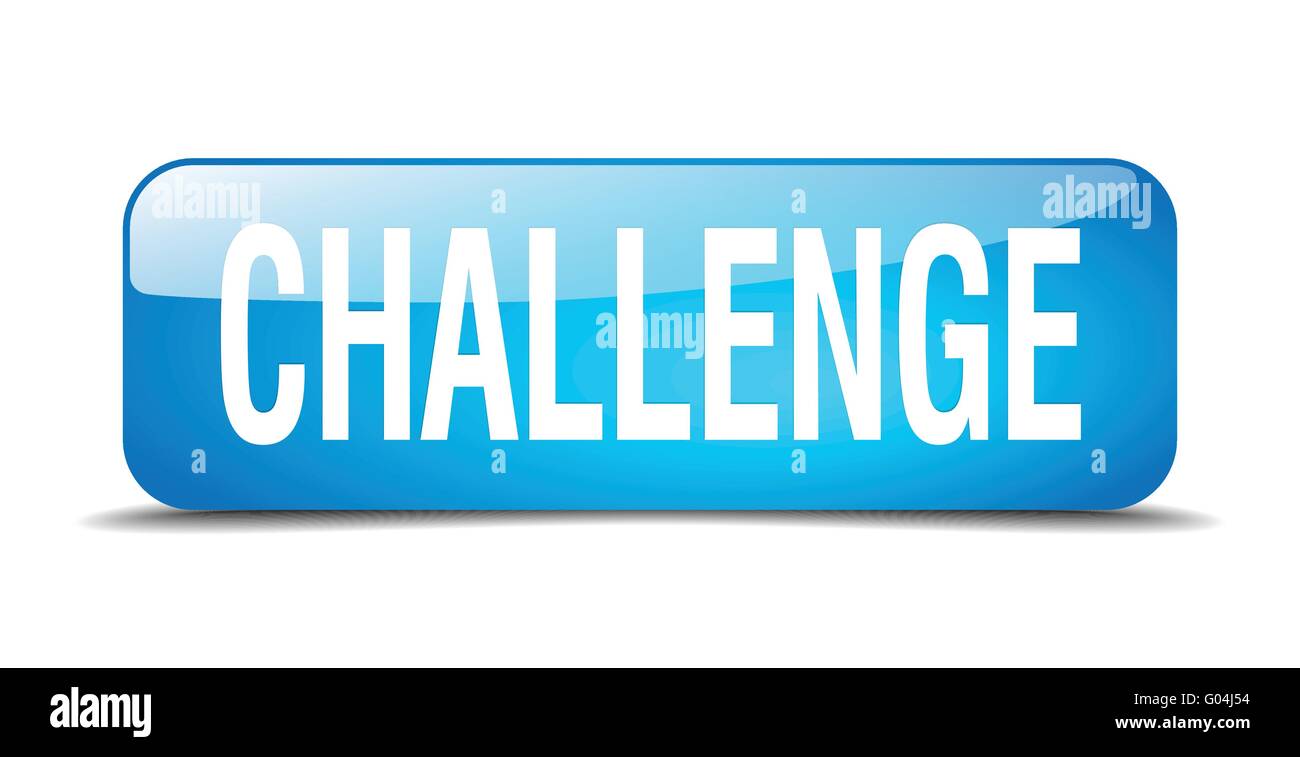 challenge blue square 3d realistic isolated web button Stock Vector ...