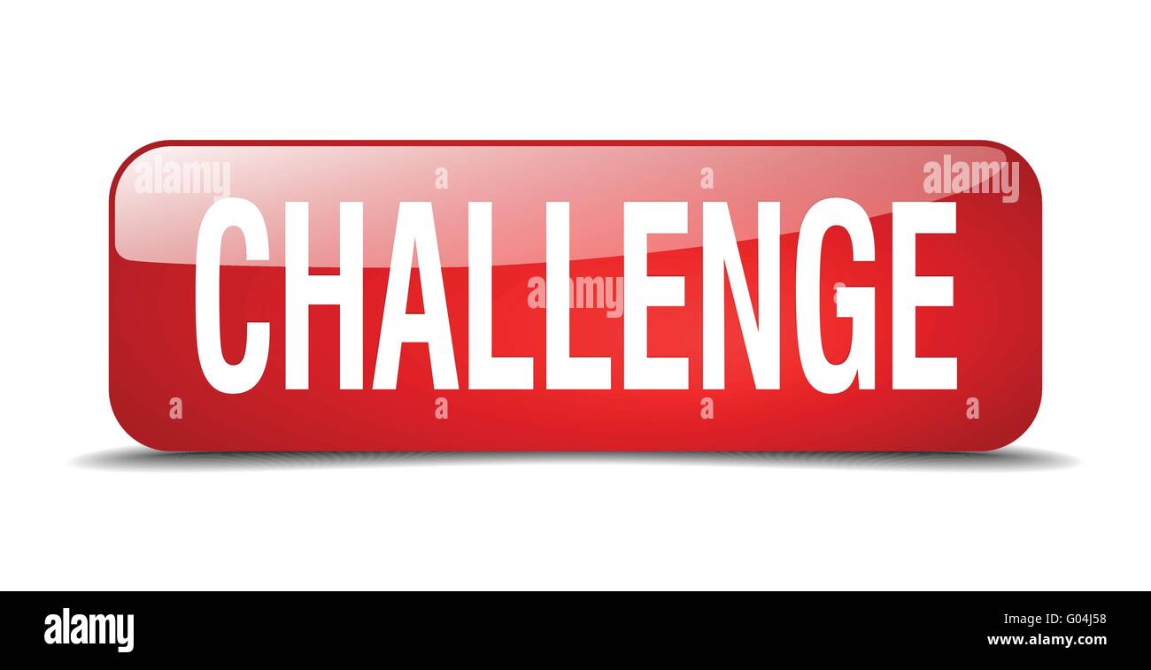 challenge red square 3d realistic isolated web button Stock Vector ...