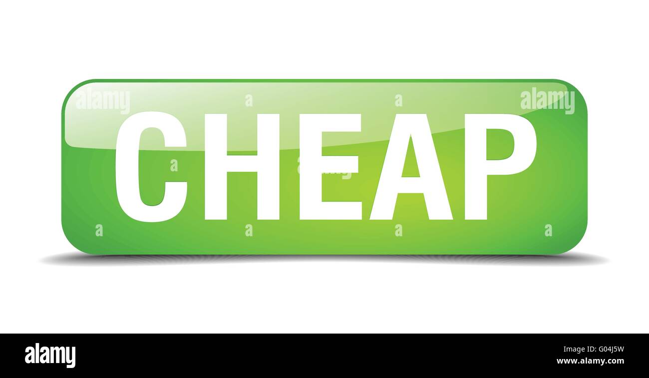 cheap green square 3d realistic isolated web button Stock Vector Image ...