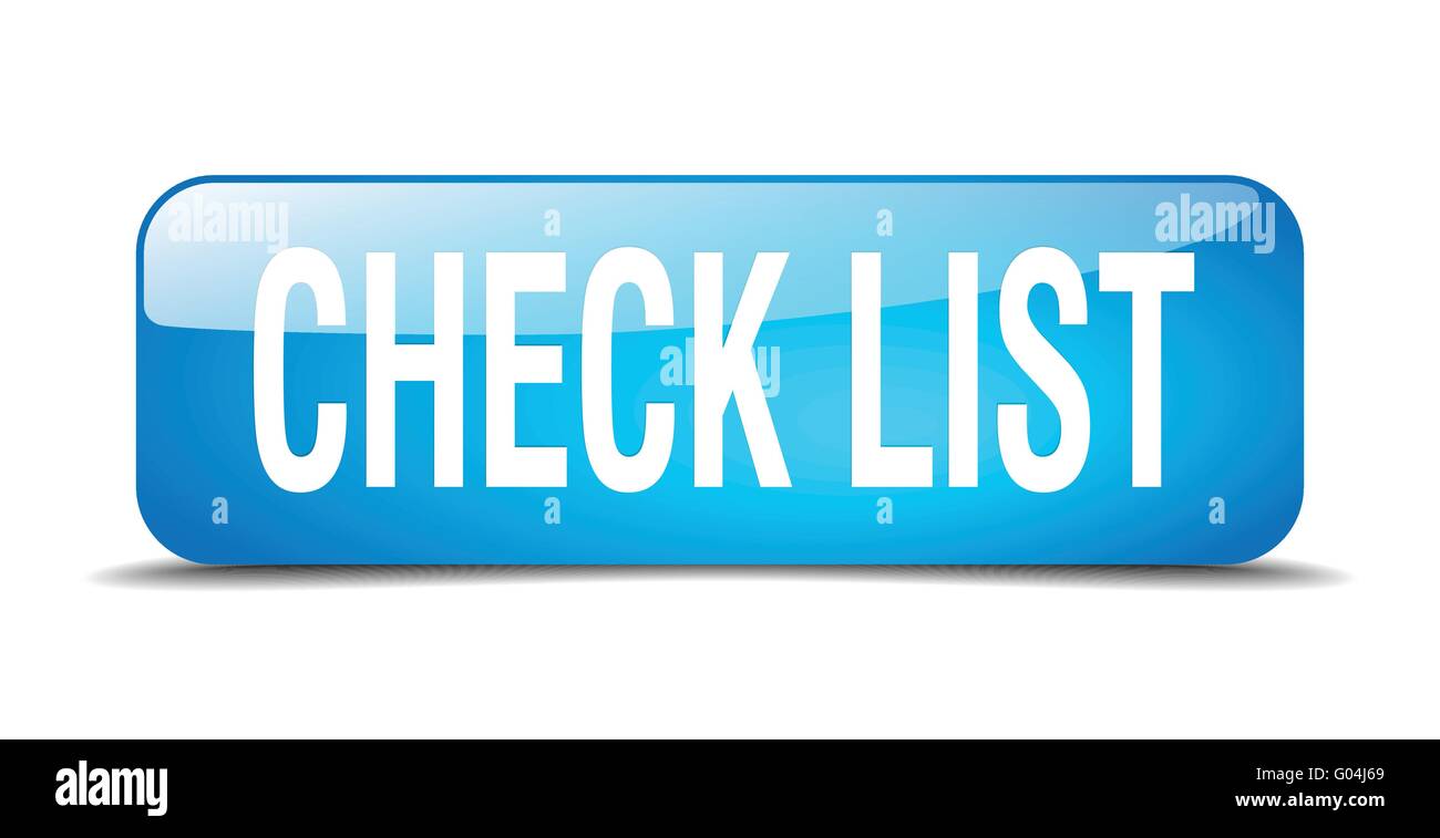 check list blue square 3d realistic isolated web button Stock Vector ...