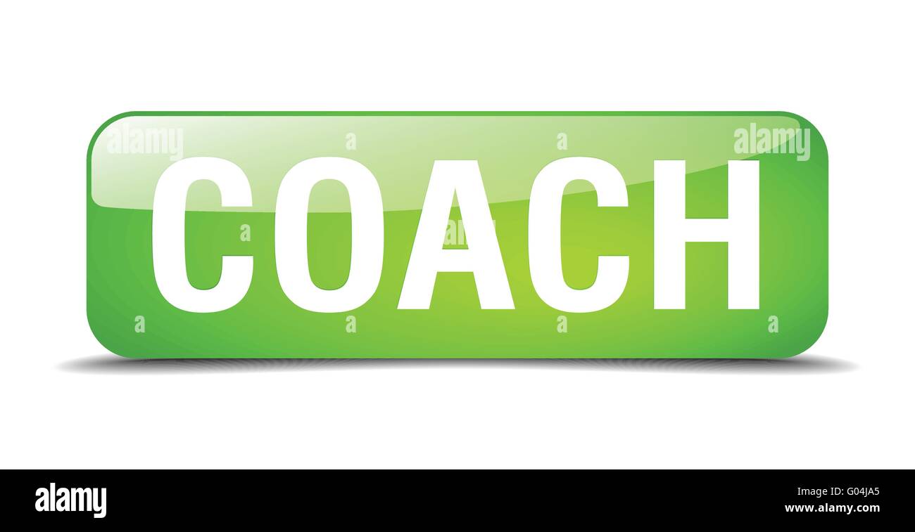 coach green square 3d realistic isolated web button Stock Vector Image ...