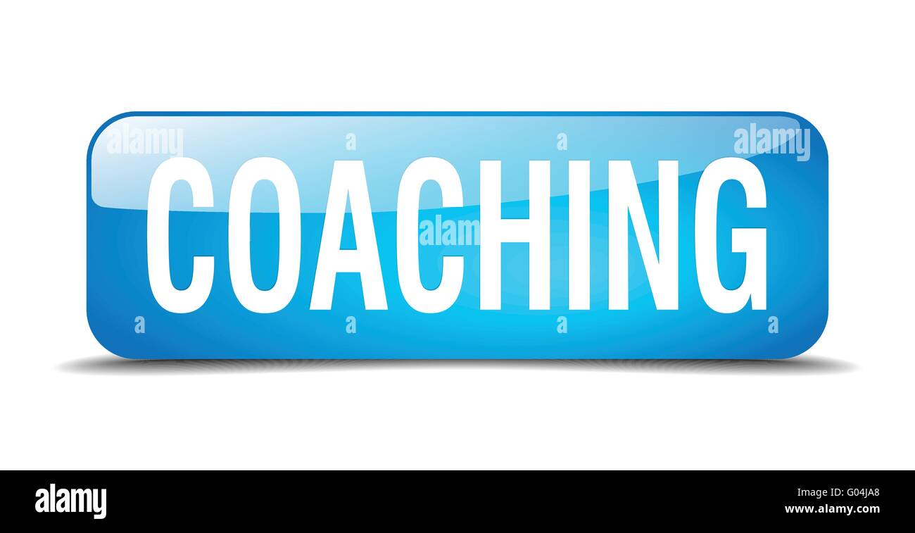 coaching blue square 3d realistic isolated web button Stock Vector ...