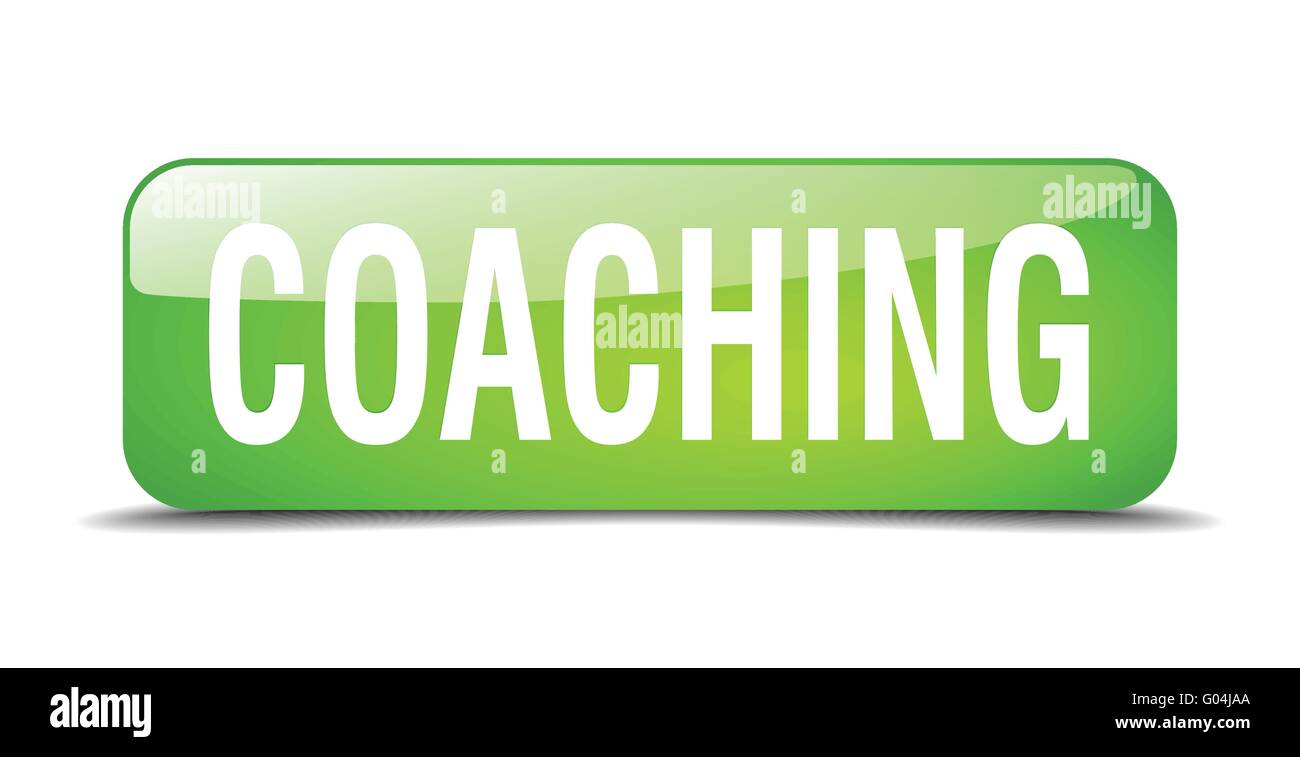 coaching green square 3d realistic isolated web button Stock Vector ...