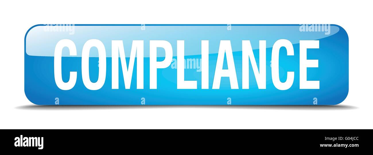 compliance blue square 3d realistic isolated web button Stock Vector ...