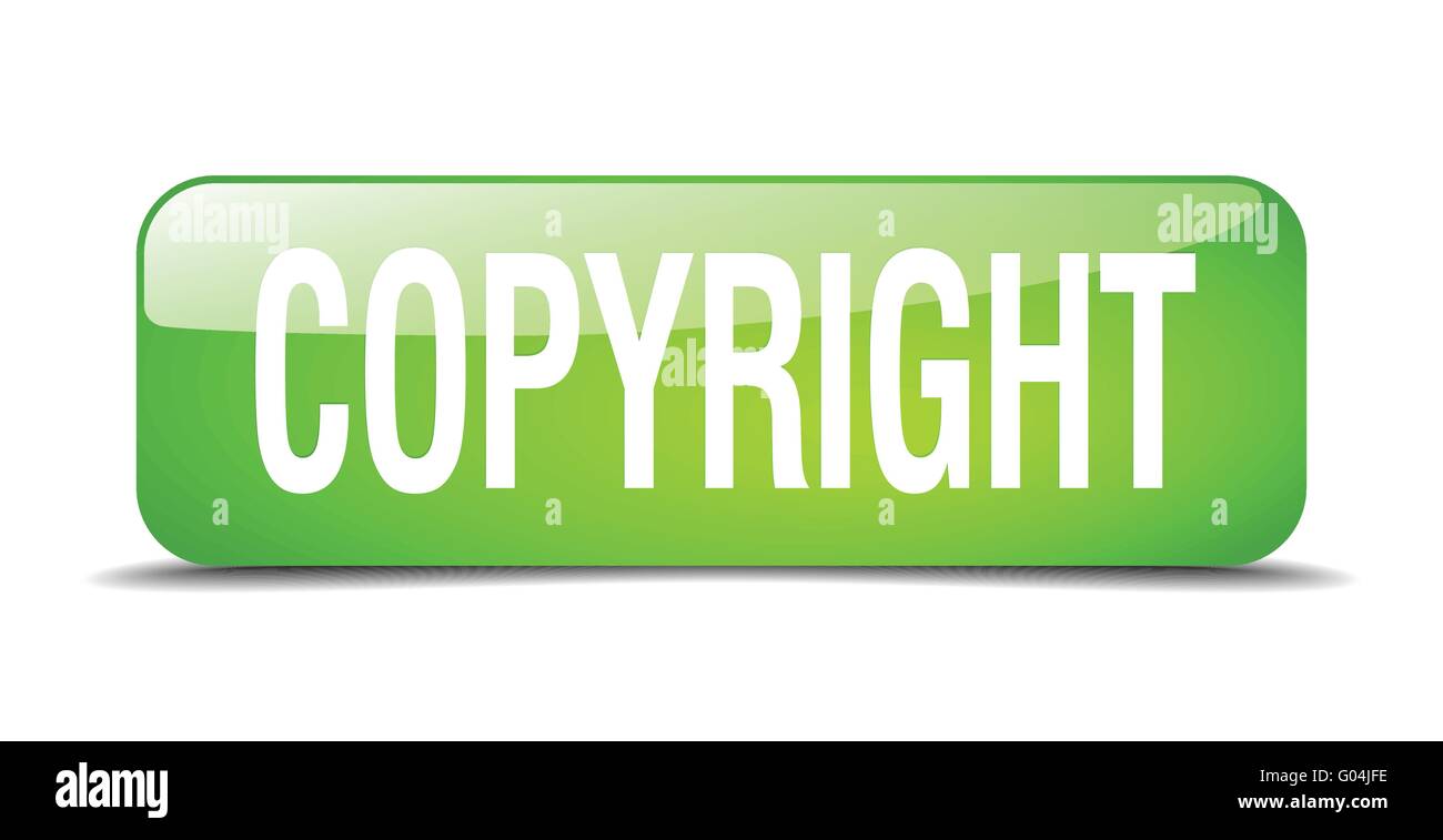 copyright green square 3d realistic isolated web button Stock Vector ...