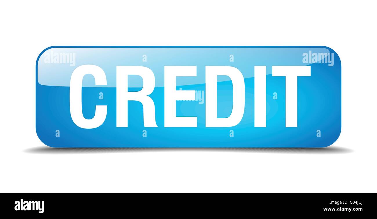 credit blue square 3d realistic isolated web button Stock Vector Image ...