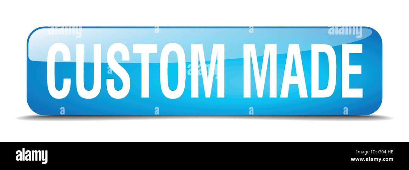 custom made blue square 3d realistic isolated web button Stock Vector ...