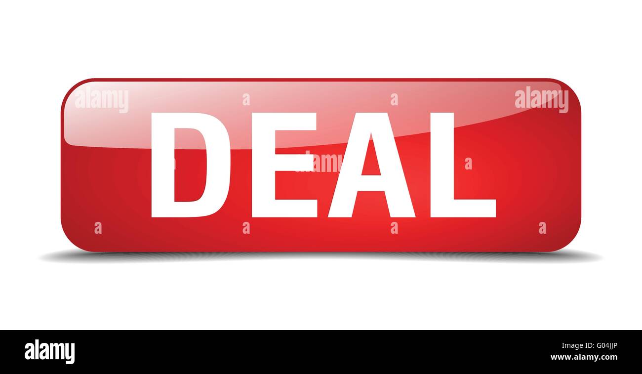 deal red square 3d realistic isolated web button Stock Vector Image ...