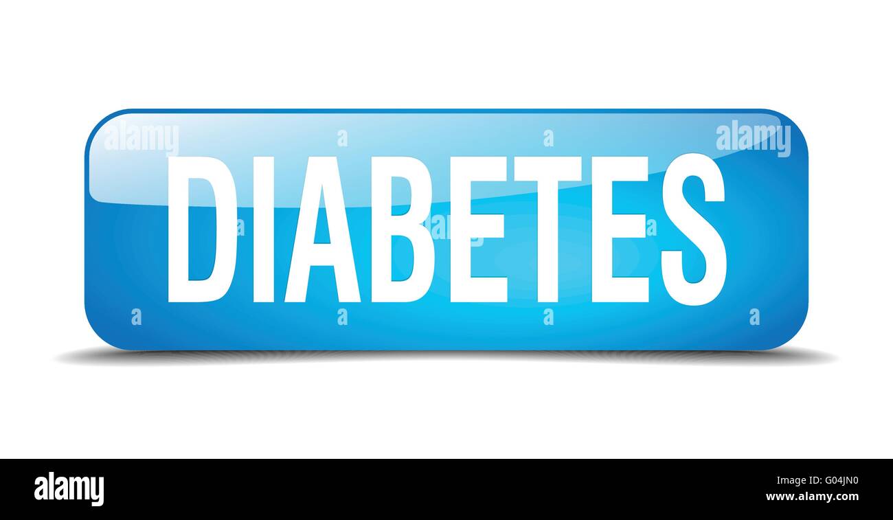 diabetes blue square 3d realistic isolated web button Stock Vector ...