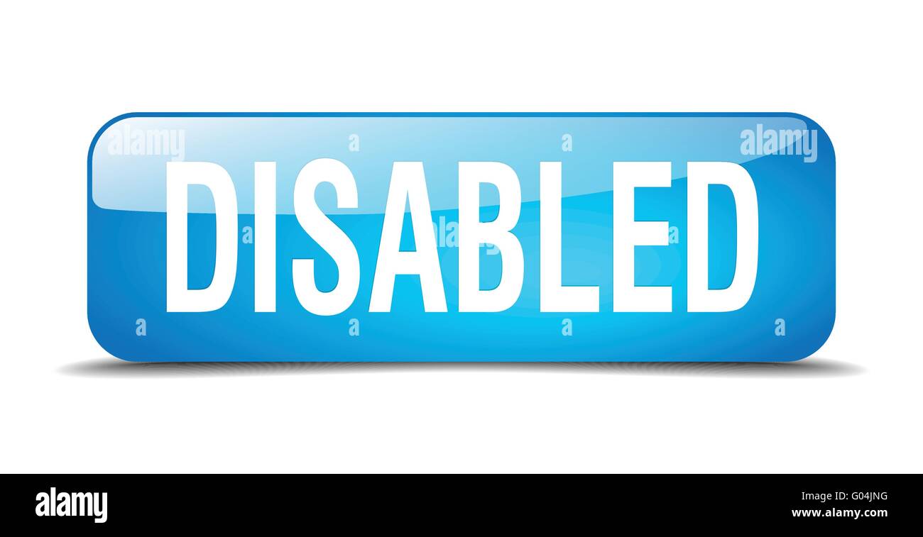 disabled blue square 3d realistic isolated web button Stock Vector ...