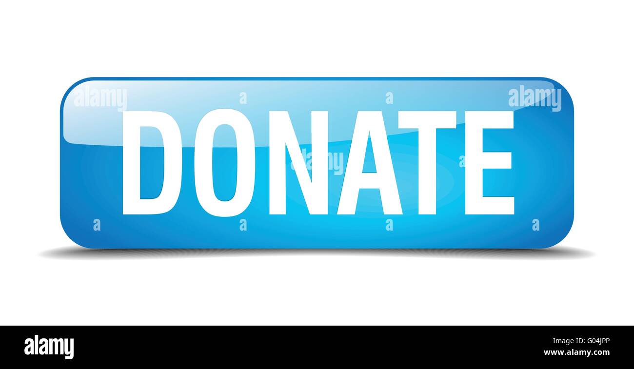 donate blue square 3d realistic isolated web button Stock Vector Image ...