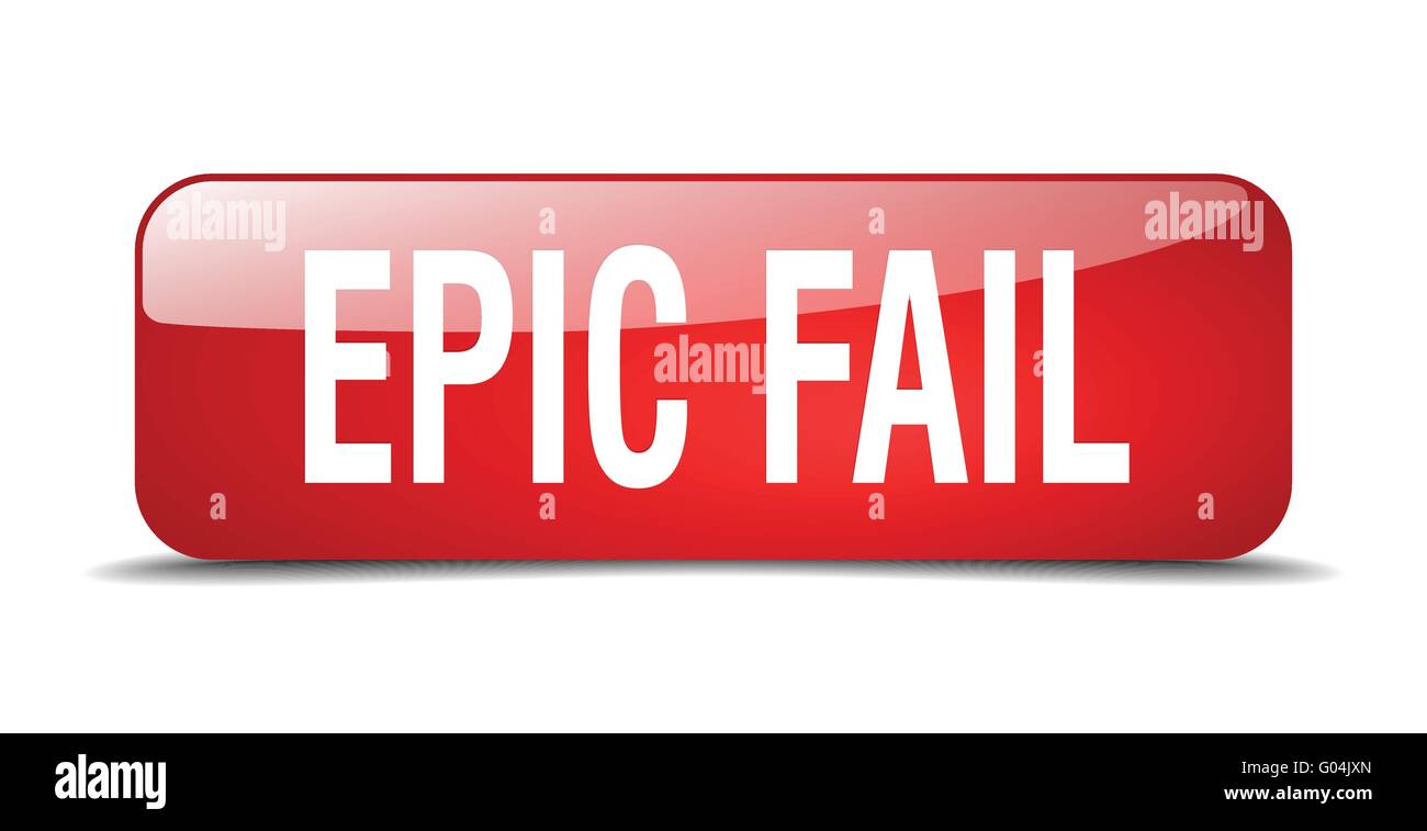 epic fail red square 3d realistic isolated web button Stock Vector ...